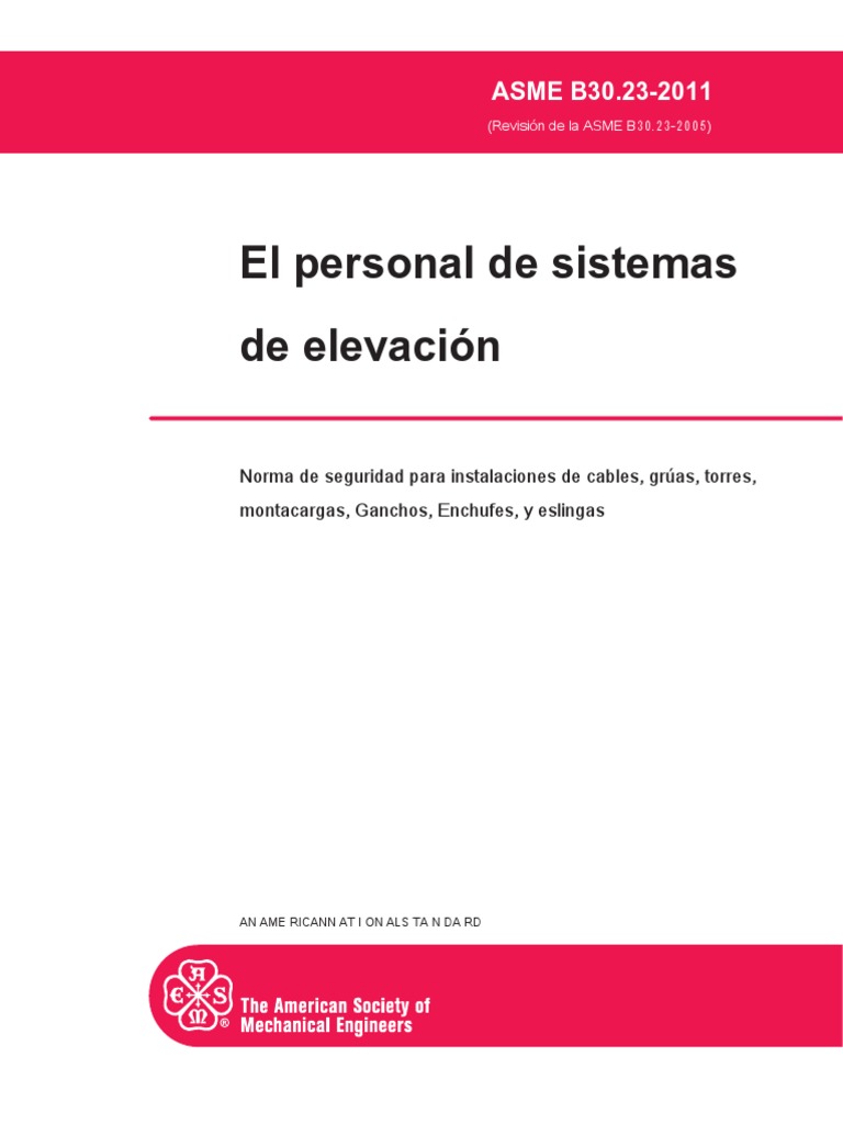 ASME-B30-23-11 en Español | PDF | Grúa (máquina) | Patentar