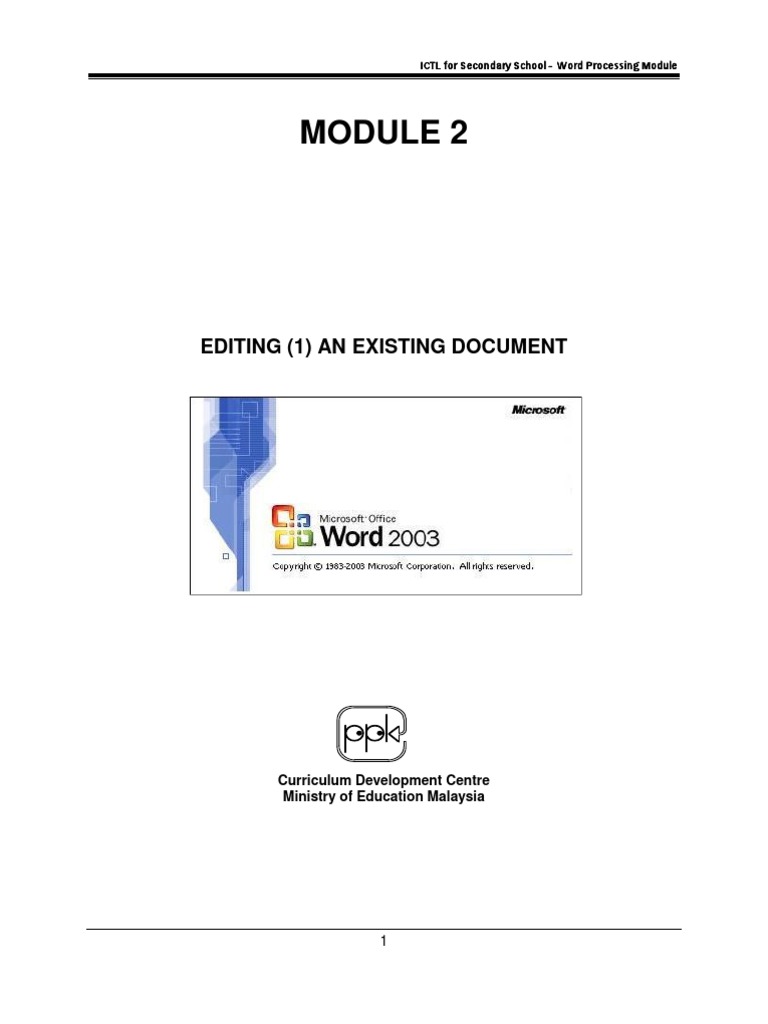 Microsoft Word - Module 2 - Editing 1 | Pdf | Microsoft Word | Computer 