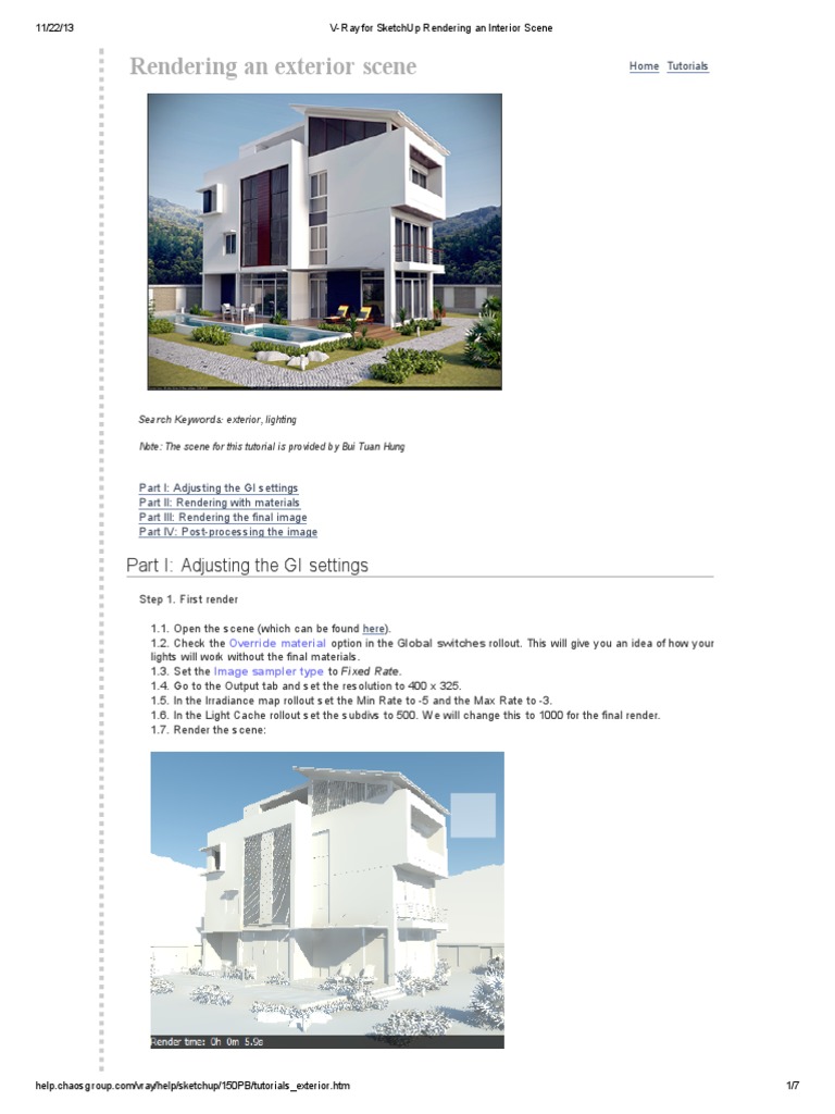V-Ray For SketchUp Rendering An Interior Scene | Download Free PDF | Rendering (Computer ...