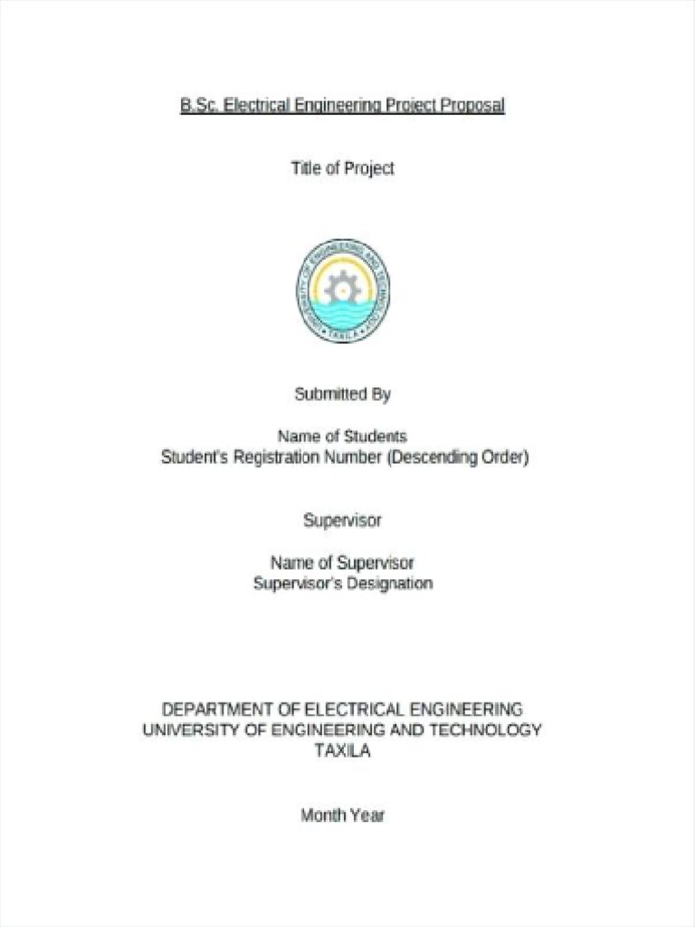 B. Sc. Electrical Engineering Project Proposal Sample | PDF