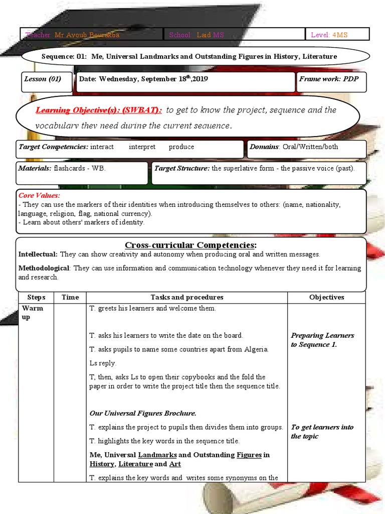 4ms Lesson Plan | PDF | Cognition | Learning