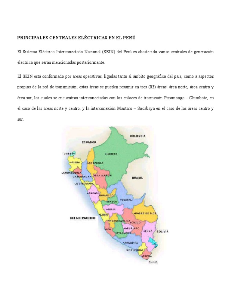 Principales Centrales Eléctricas en El Perú | PDF | Turbocompresor ...
