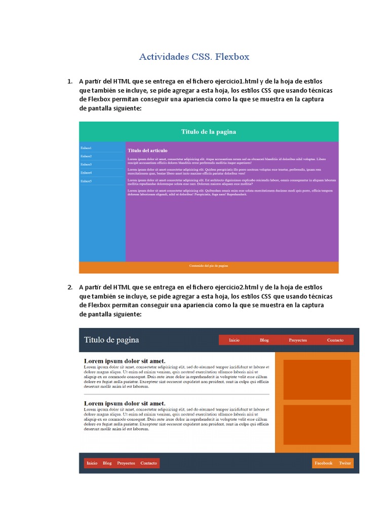Actividades CSS Flexbox | PDF