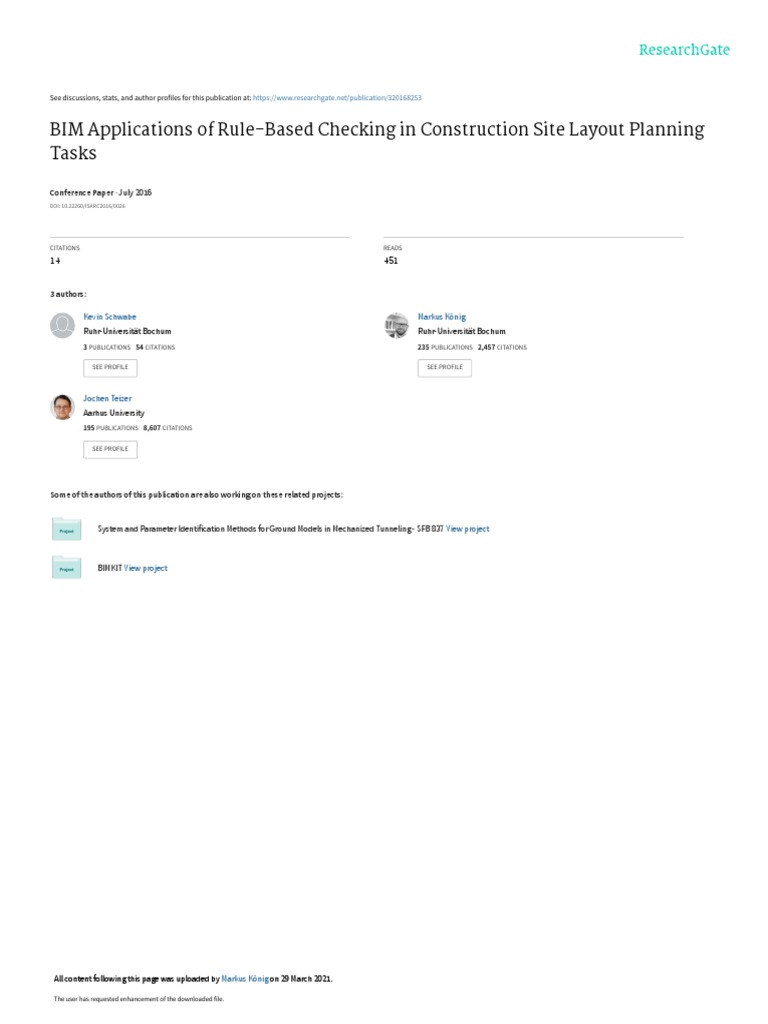 BIM Rule-Checking for Site Layout | PDF | Conceptual Model | Building ...