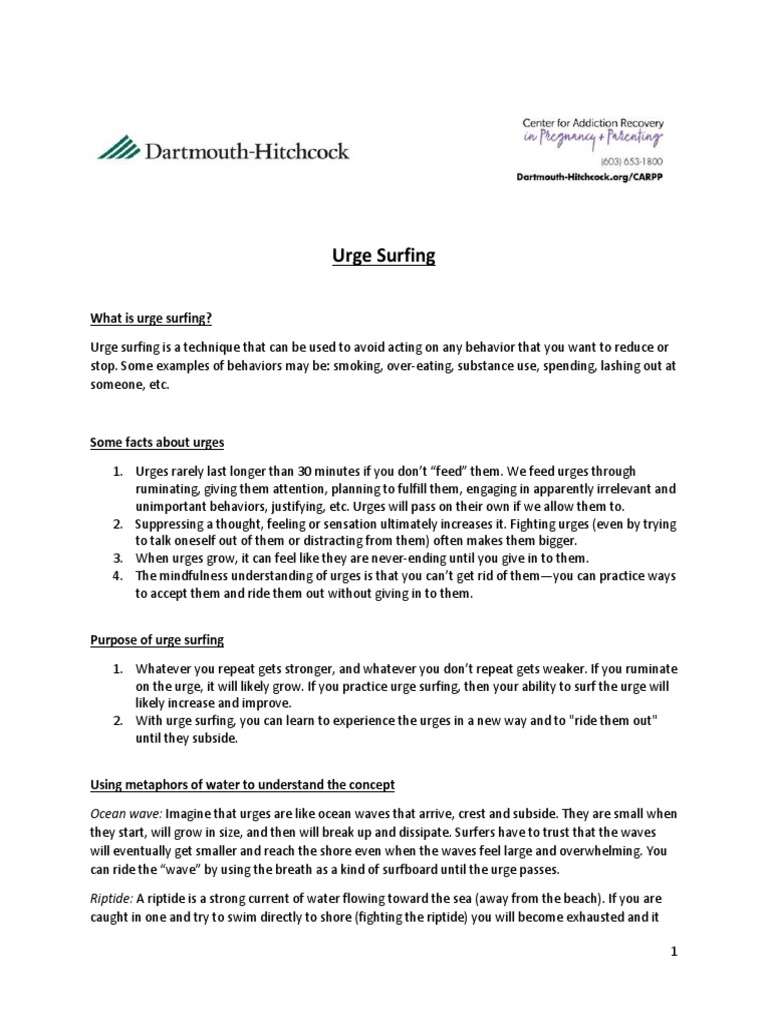 What Is Urge Surfing? | PDF | Self-Management | Self Control