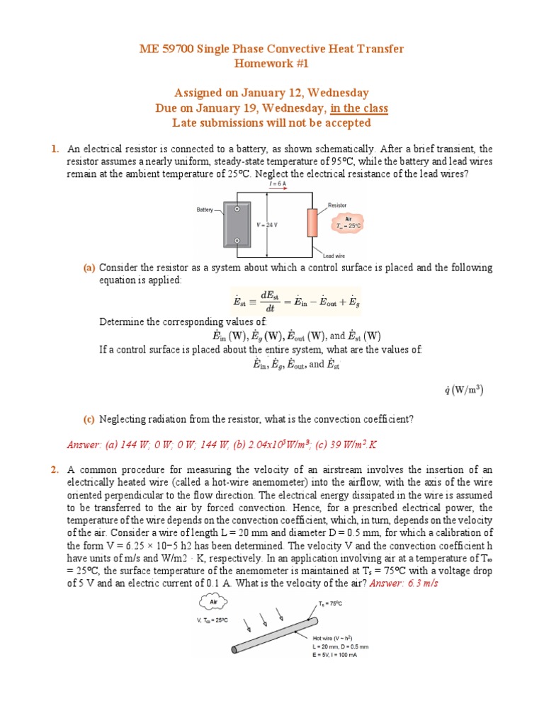 HW #1 Solutions | PDF | Heat Transfer | Photovoltaics