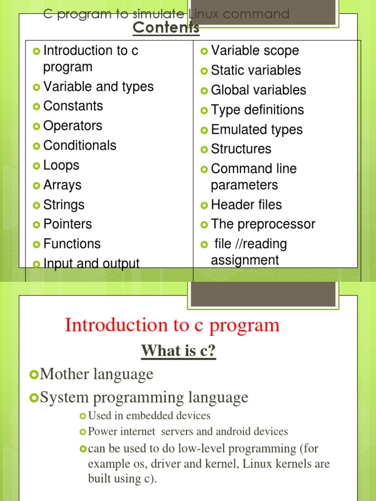 An Introduction To Programming In C Key Concepts For Simulating Linux Commands Pdf C
