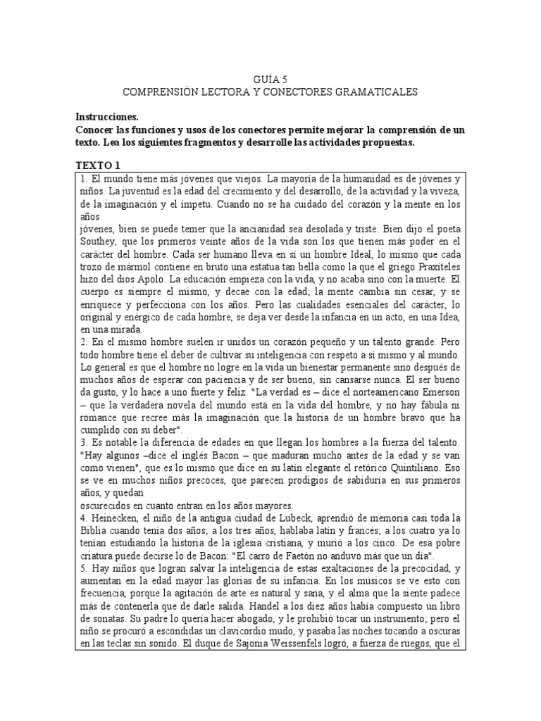 Guía 6. Comprensión Lectora | PDF | George Frideric Handel | Wolfgang ...