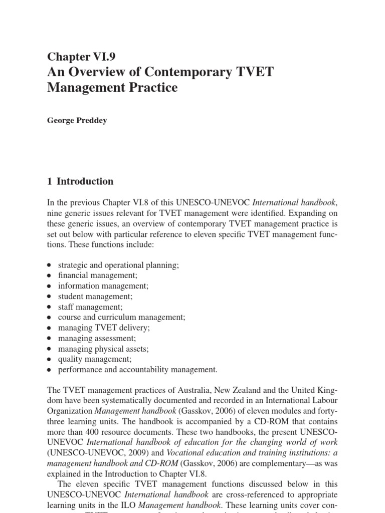 Contemporary TVET Management Practice | PDF | Vocational Education ...