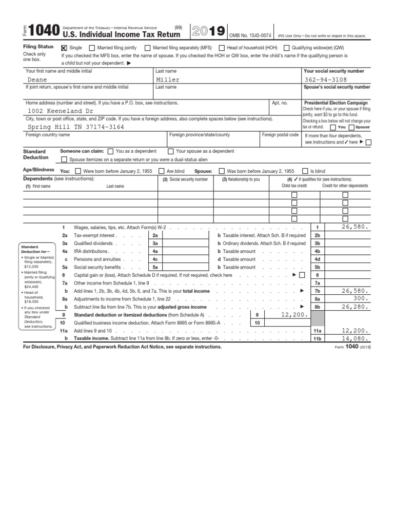 1040 Form | PDF | Irs Tax Forms | Social Security (United States)