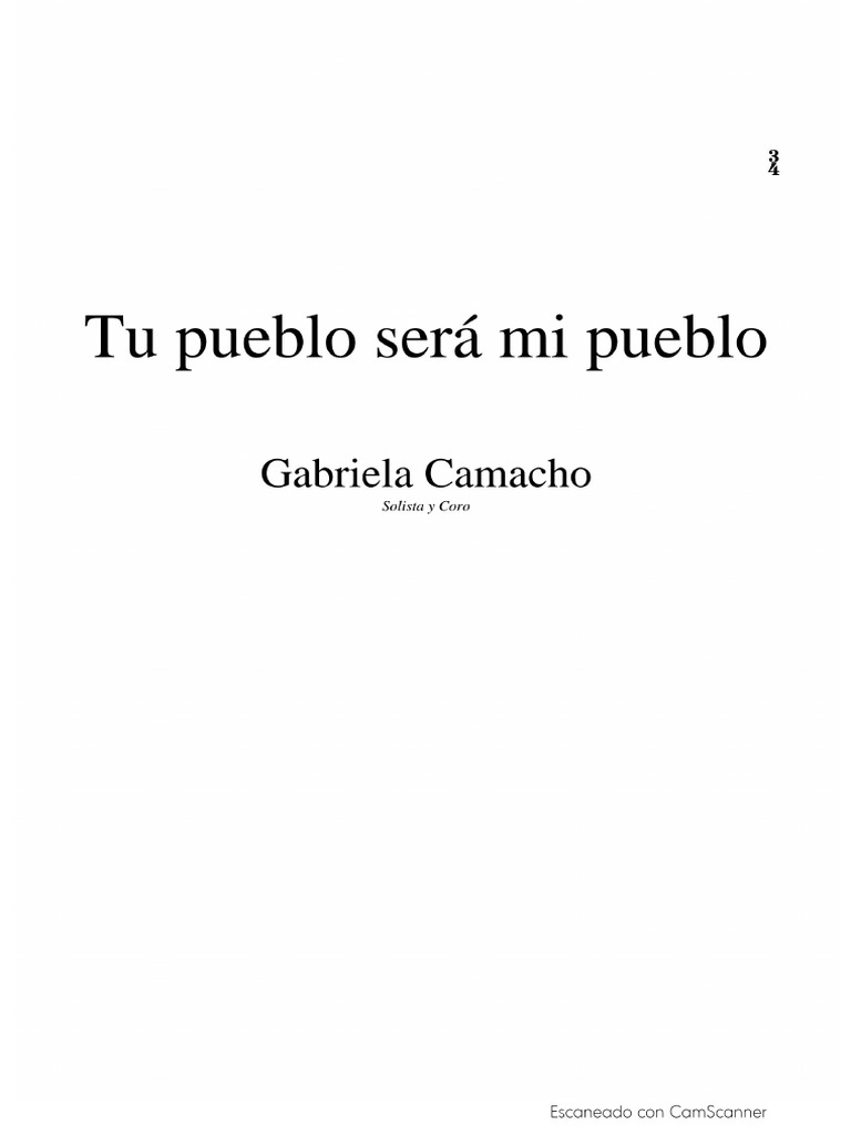 Tu Pueblo Será Mi Pueblo. Gabriela Camacho | PDF