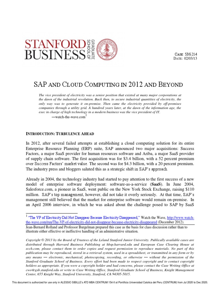 Lectura 1 | PDF | Cloud Computing | Enterprise Resource Planning