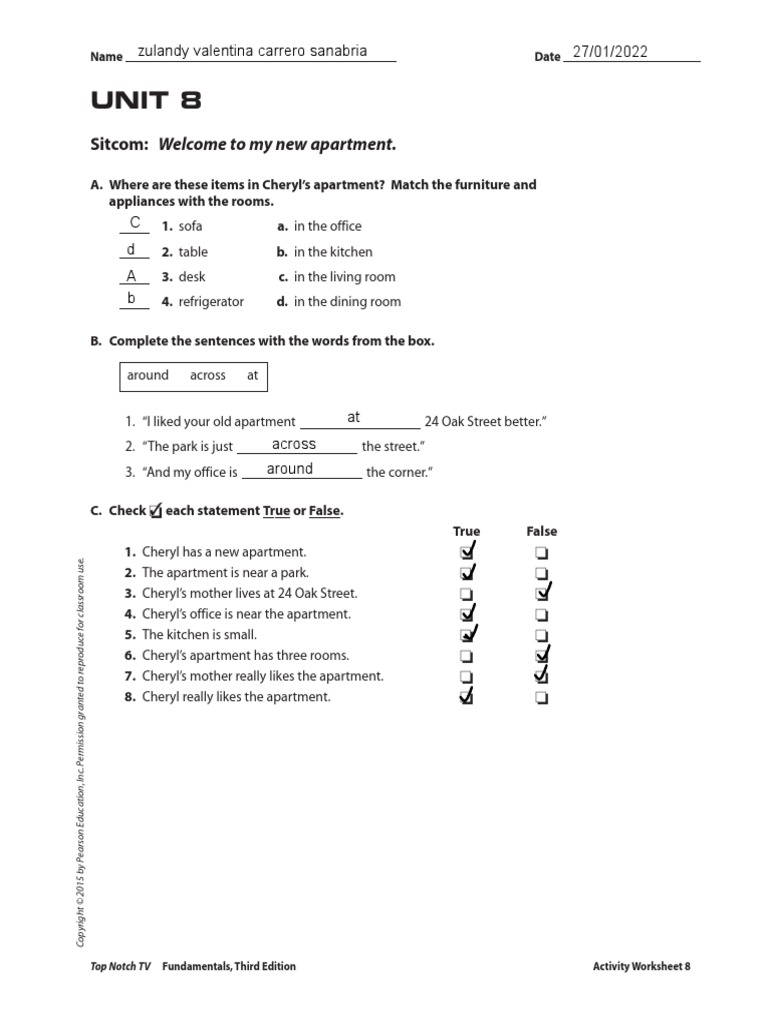 Unit 8: Sitcom: Welcome To My New Apartment | PDF | Home Economics ...