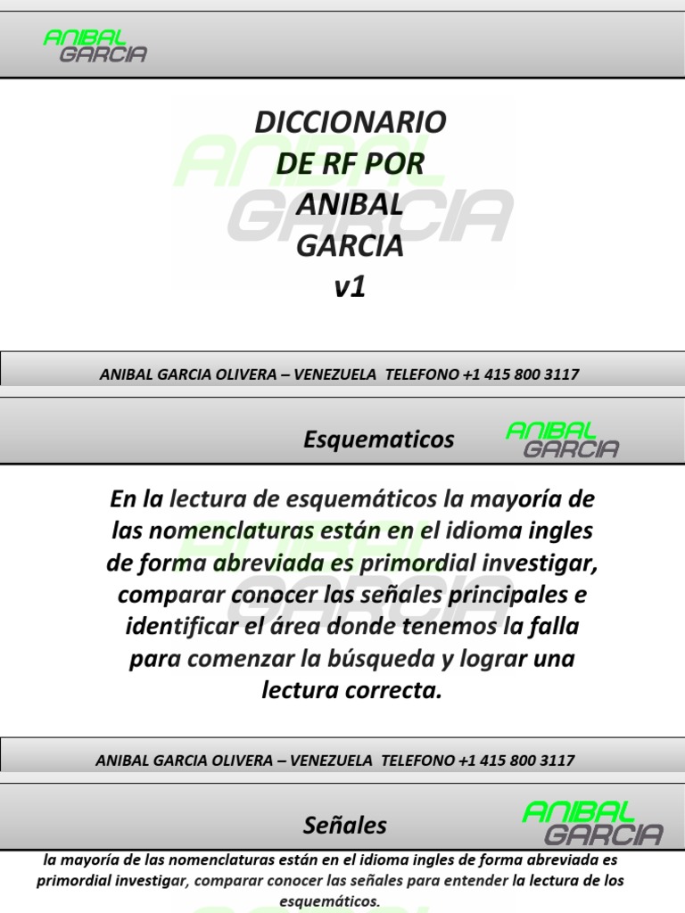 Diccionario de Senales RF ANIBAL GARCIA | PDF