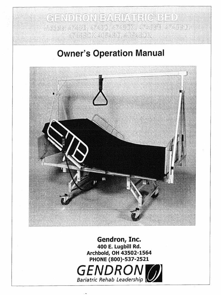 Gendron Operating Manual For Maxirest Bari Bed | PDF