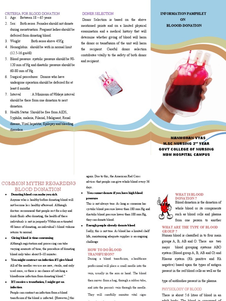 Doner Selection: Criteria For Blood Donation | PDF | Blood Donation | Blood