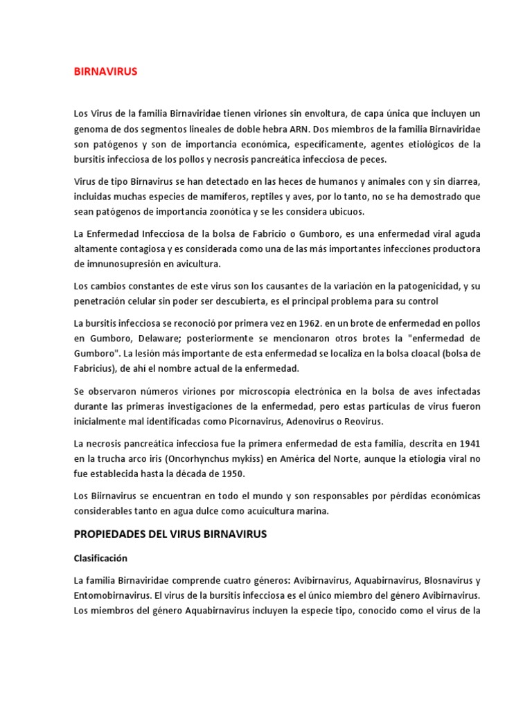 Birnavirus | PDF | Virus | Especialidades Medicas