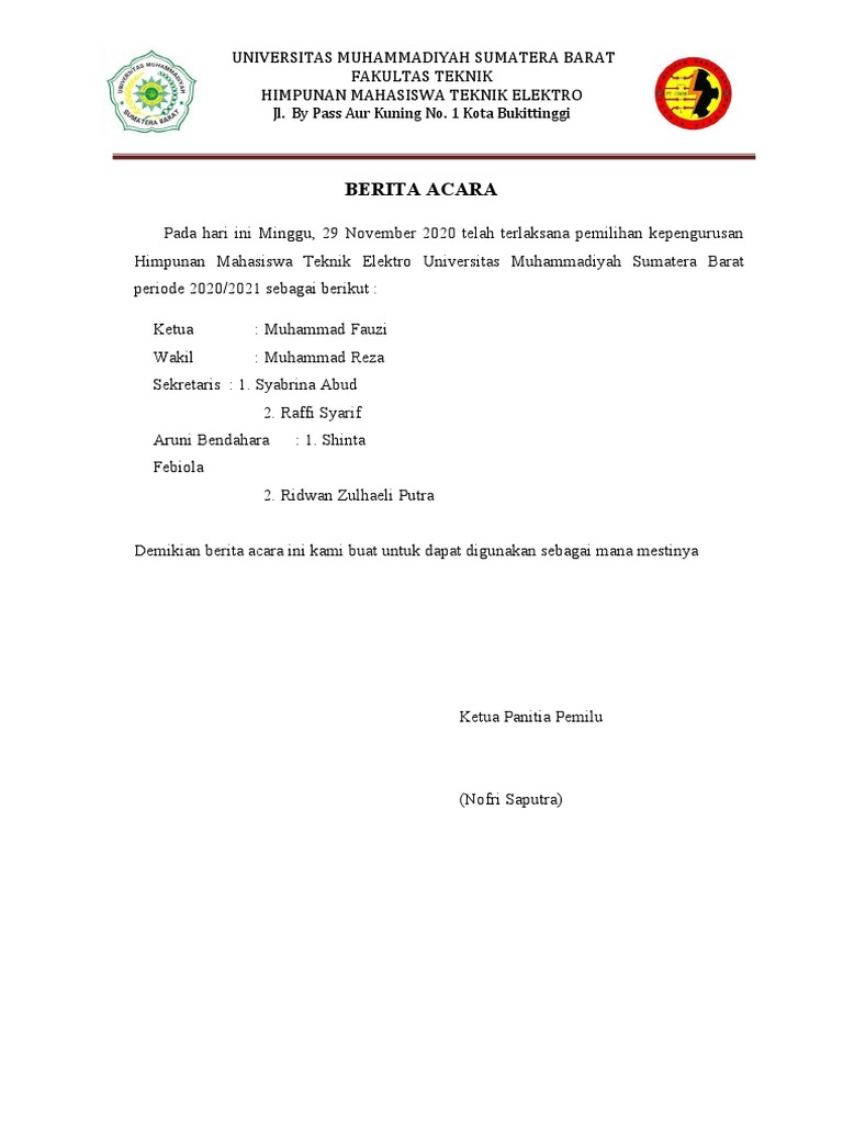 Surat Permohonan SK Hima | PDF