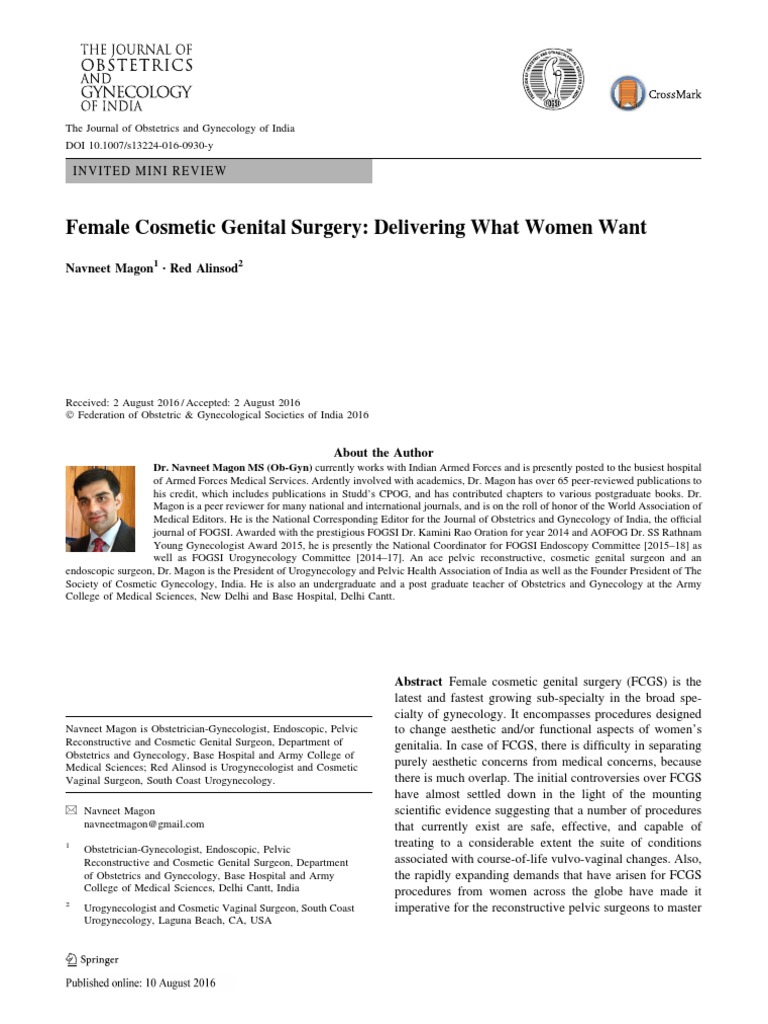 Female Cosmetic Genital Surgery Overview | PDF | Clitoris | Labia