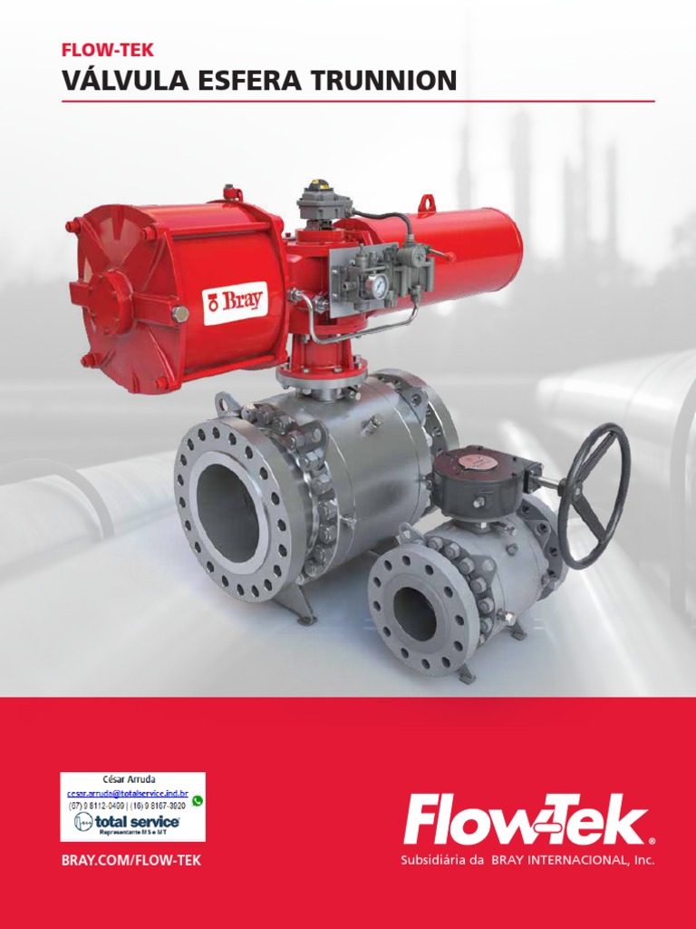 Bray / Flow-Tek - Válvula Esfera Trunnion | PDF | Válvula | Pressão