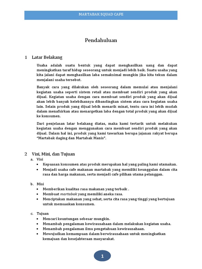 Contoh Proposal Usaha Makanan | PDF