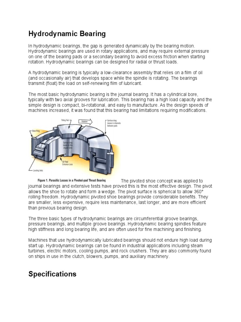 Hydrodynamic Bearing | PDF | Technology & Engineering