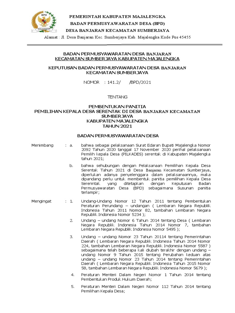 SK - BPD Pilkades 2021 | PDF