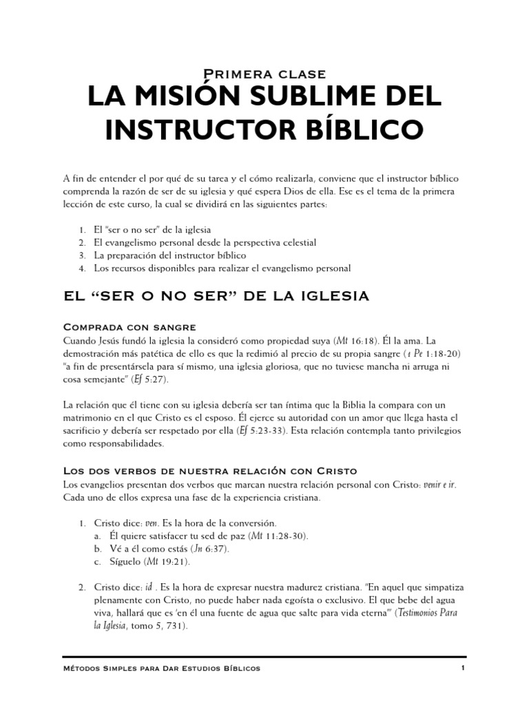 La Misión Sublime Del Instructor Bíblico | PDF | Jesús | Cristo (título)