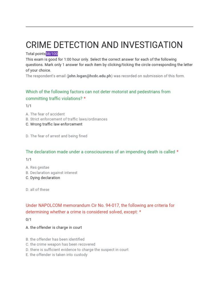 Crime Detection and Investigation | PDF | Crime Scene | Juvenile ...