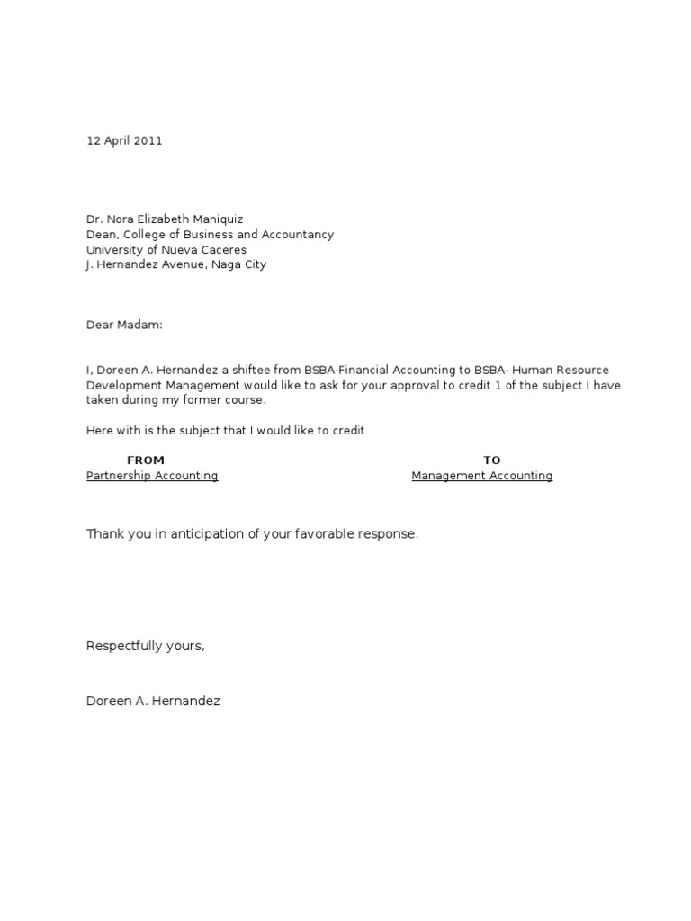 From TO: Thank You in Anticipation of Your Favorable Response | PDF