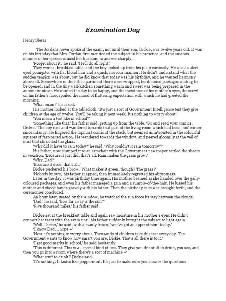 3 Examination Day-Henry Slesar | PDF