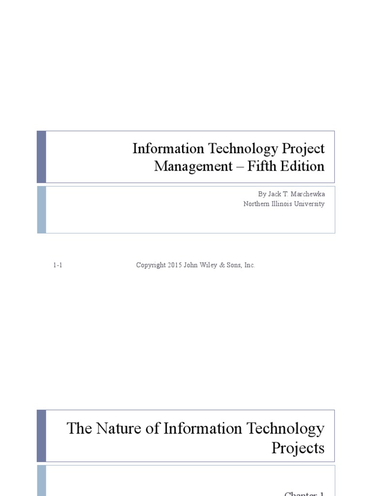 Information Technology Project Management - Fifth Edition: by Jack T ...