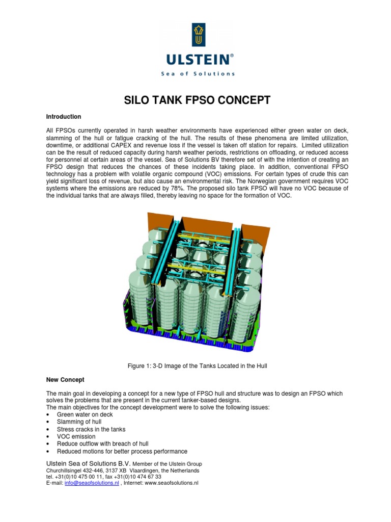 Silo Tank FPSO Concept Overview | PDF | Ships | Oil Tanker
