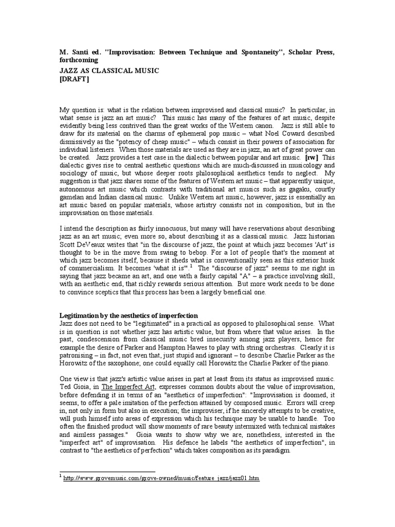 Jazz As Classical Music | PDF | Jazz | Classical Music