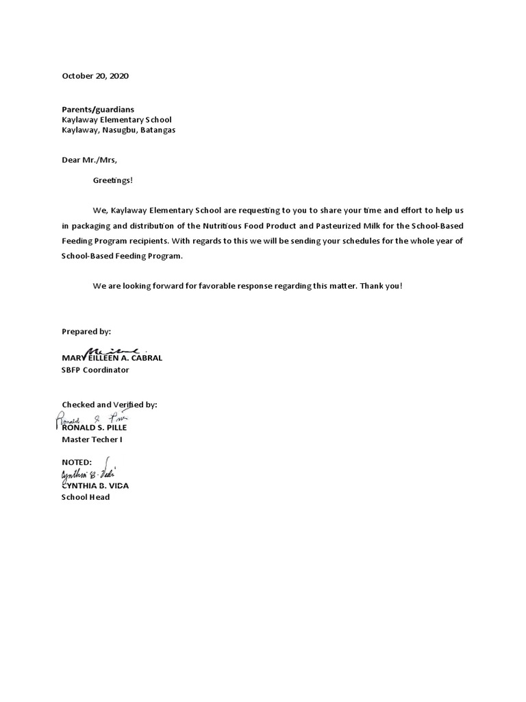 Request Letter | PDF