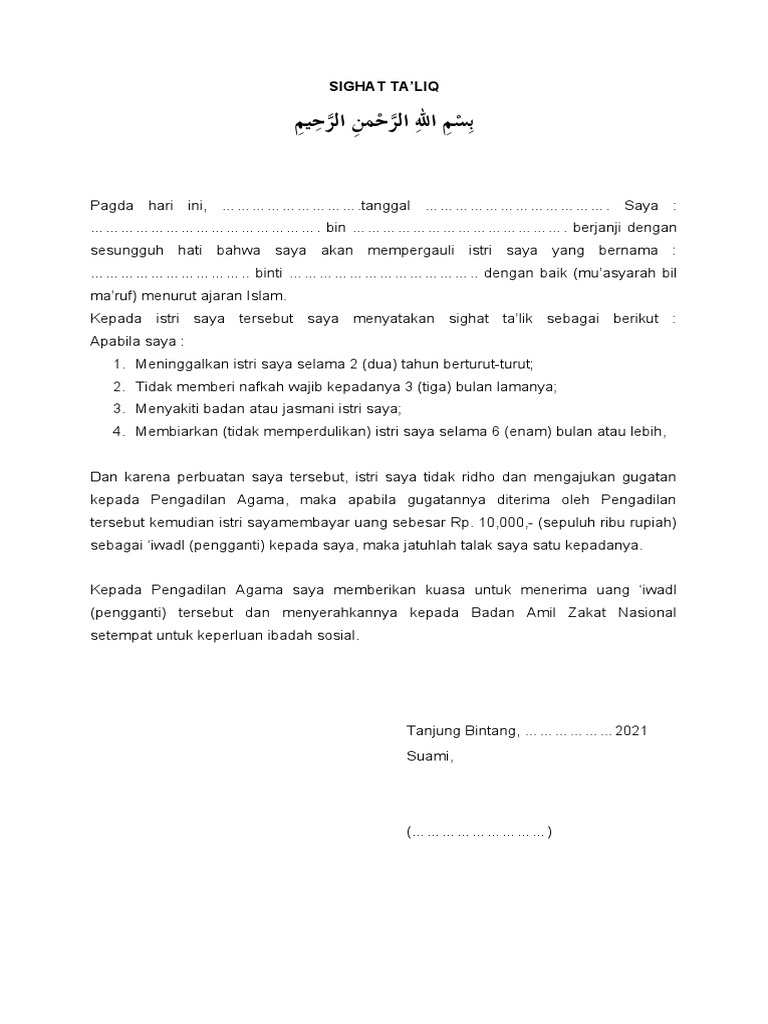 Sighat Taliq | PDF | Hukum