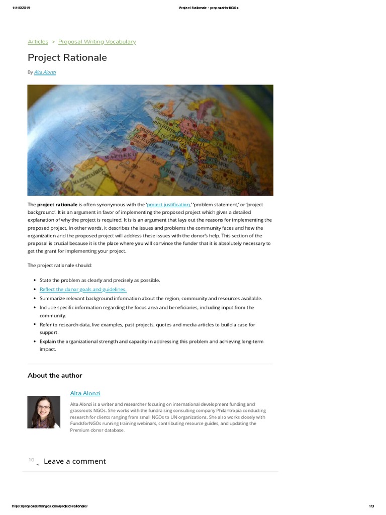 Project Rationale: Articles Proposal Writing Vocabulary | PDF | Non ...