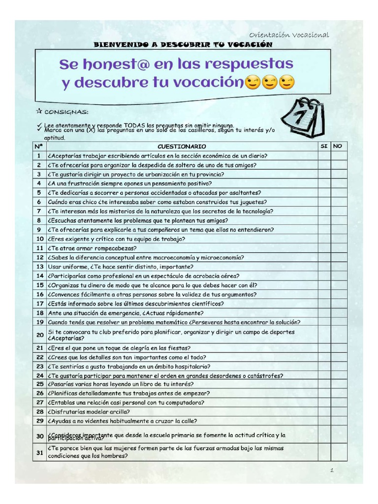 Test Vocacional | PDF