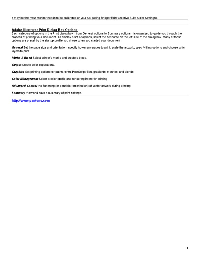Adobe Illustrator Print Dialog Box Options PDF Printer Computing