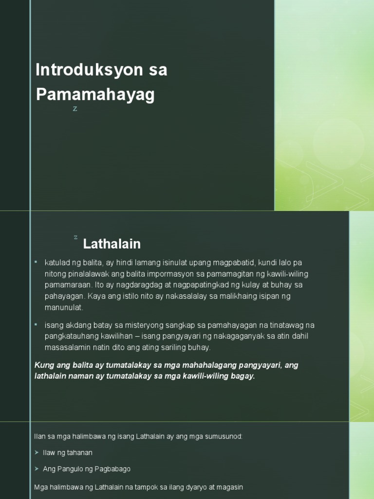 Introduksyon PPT Report | PDF