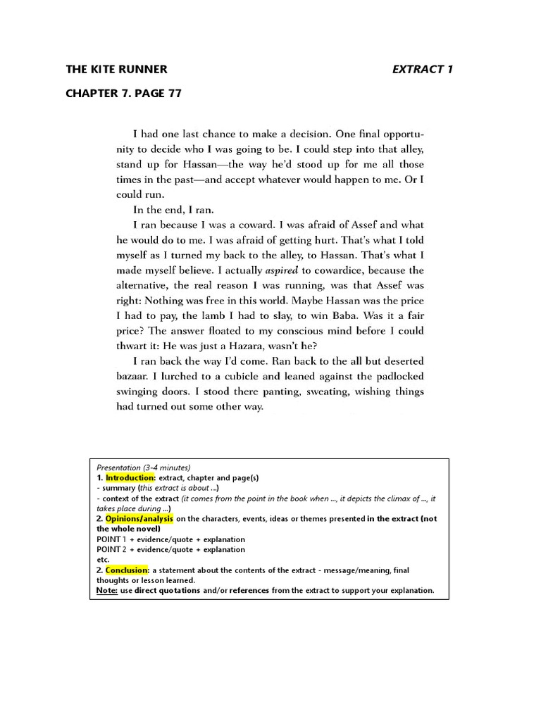 The Kite Runner Extracts | PDF | General Fiction