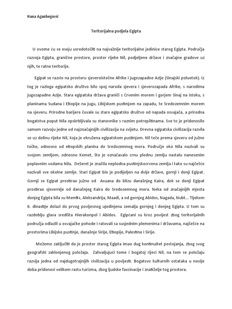 Teritorijalna Podjela Egipta | PDF