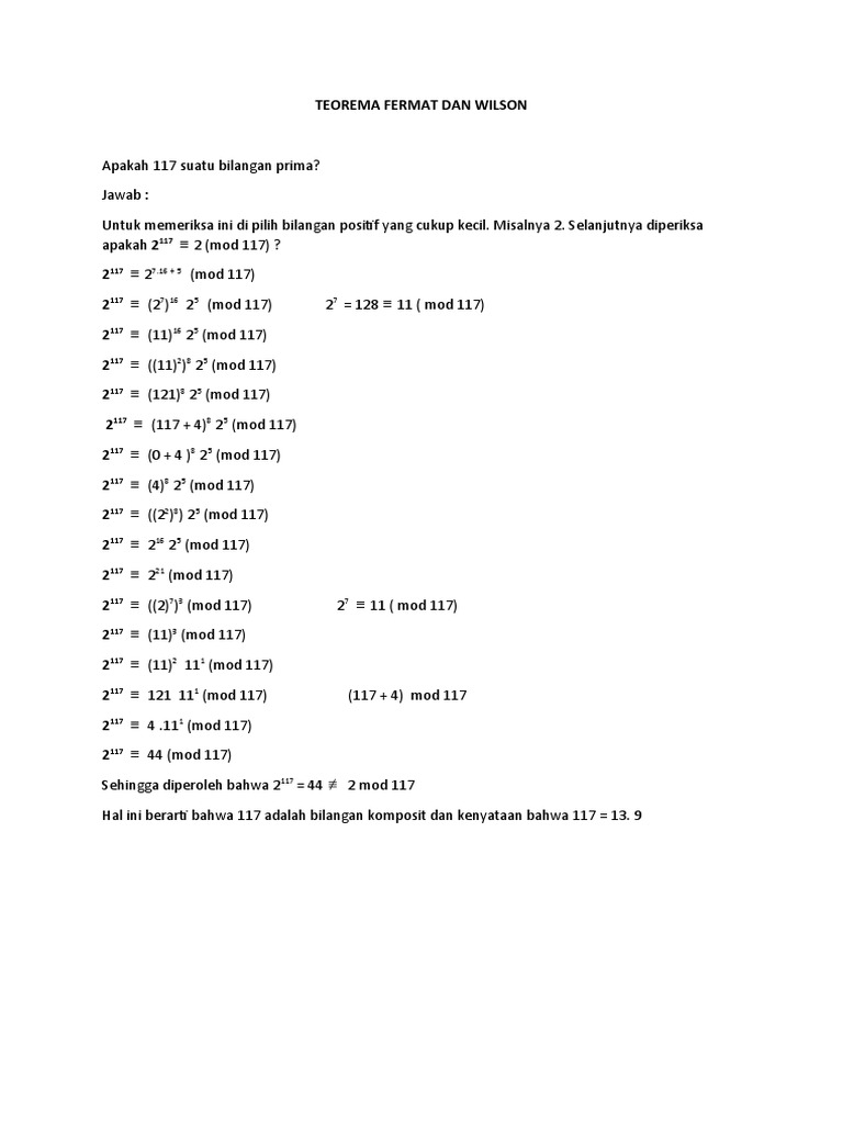 Teorema Fermat | PDF