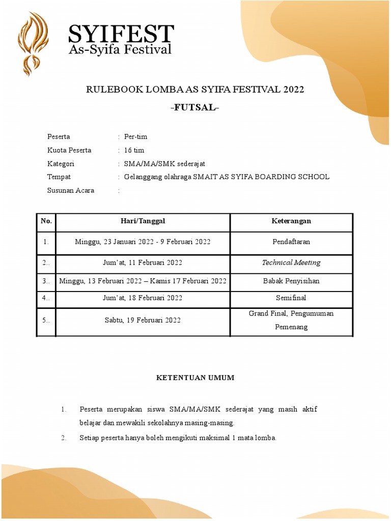 RuleBook Futsal | PDF
