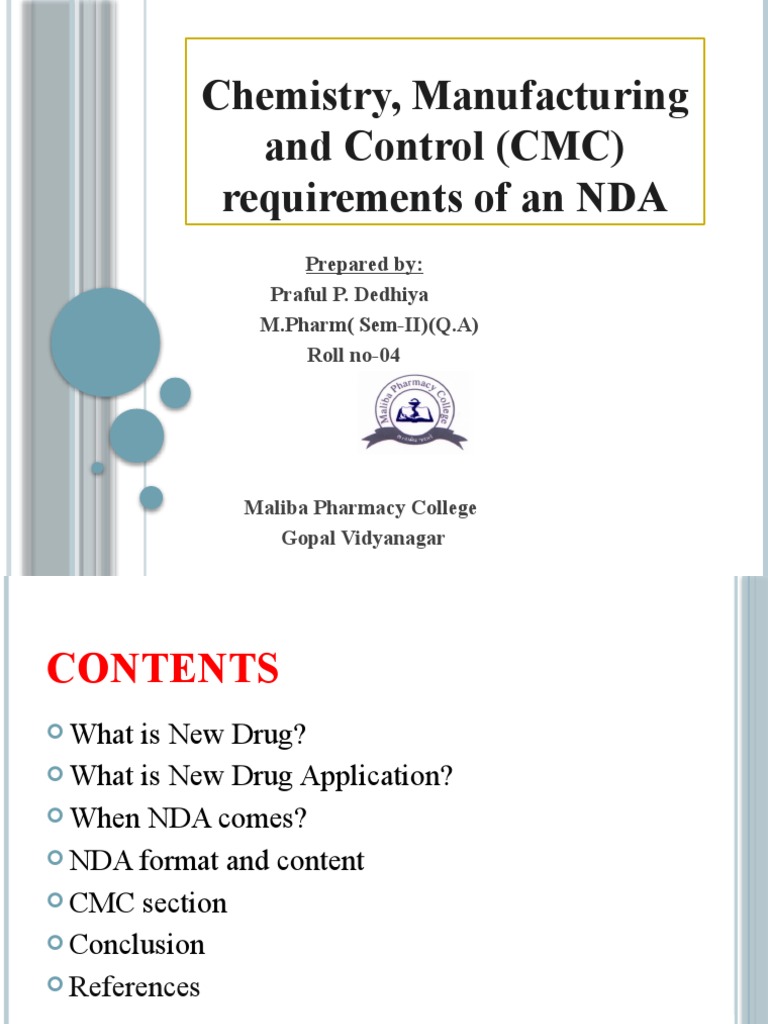 CMC of NDA - Praful | PDF | Chemical Substances | Food And Drug ...