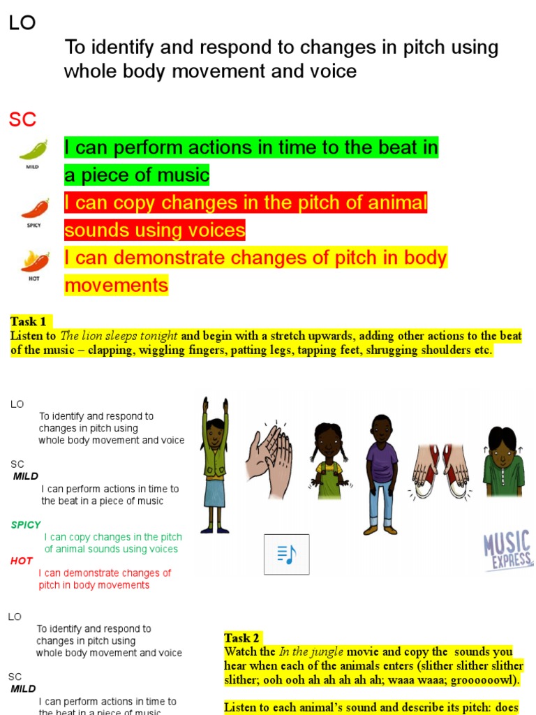 LO To Identify and Respond To Changes in Pitch Using Whole Body ...