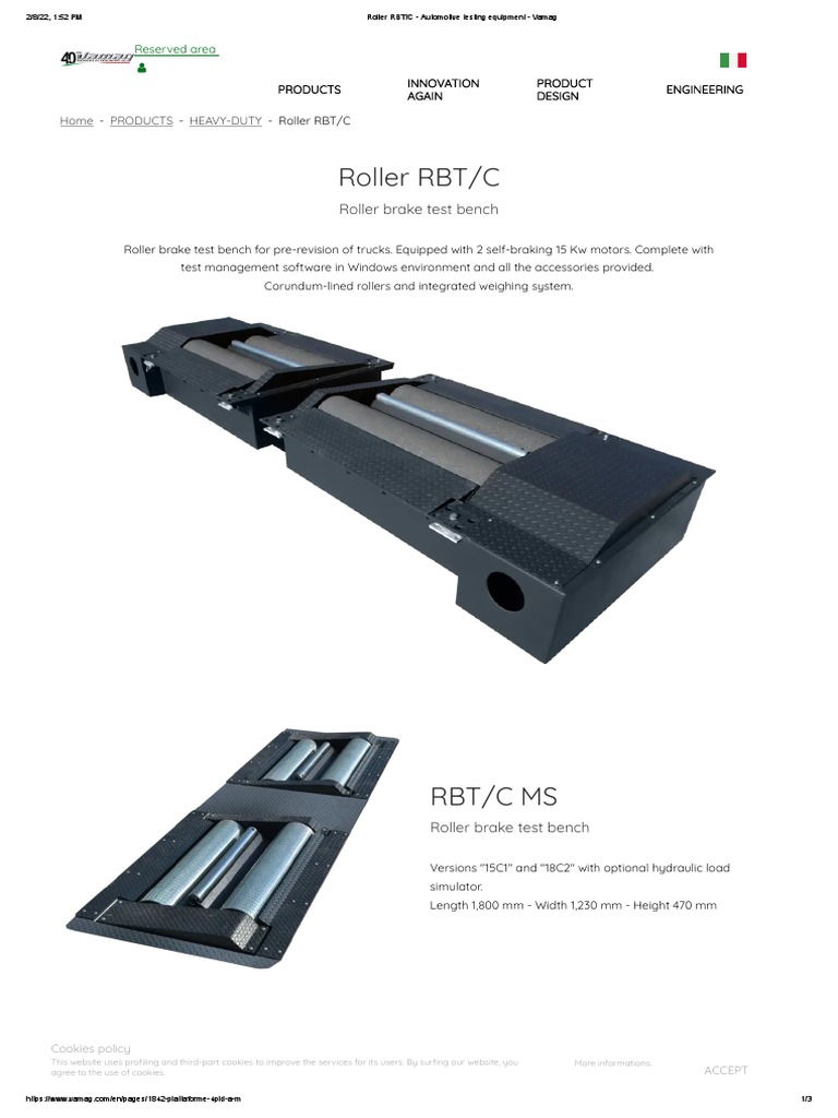 Roller RBT - C - Automotive Testing Equipment - Vamag | PDF | Http ...