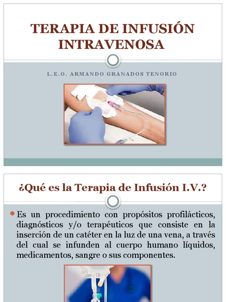 Terapia de Infusión Intravenosa | PDF | Terapia intravenosa | Medicina