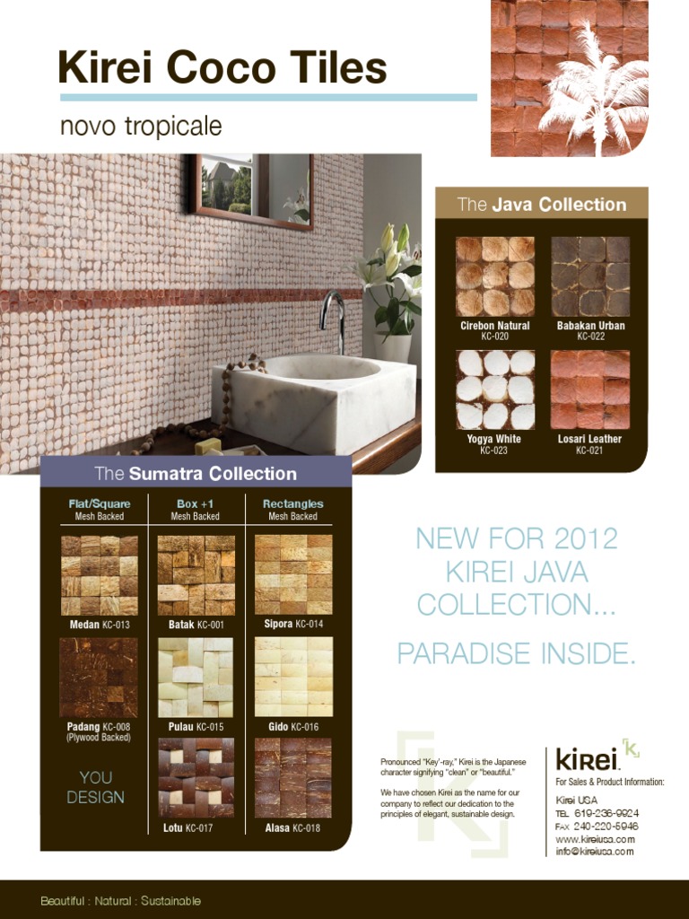 Kirei Coco Tiles: Novo Tropicale | PDF | Tile | Waste