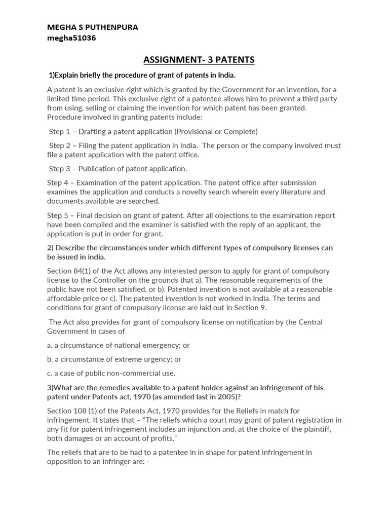 PATENTS | PDF | Patent | Glossary Of Patent Law Terms